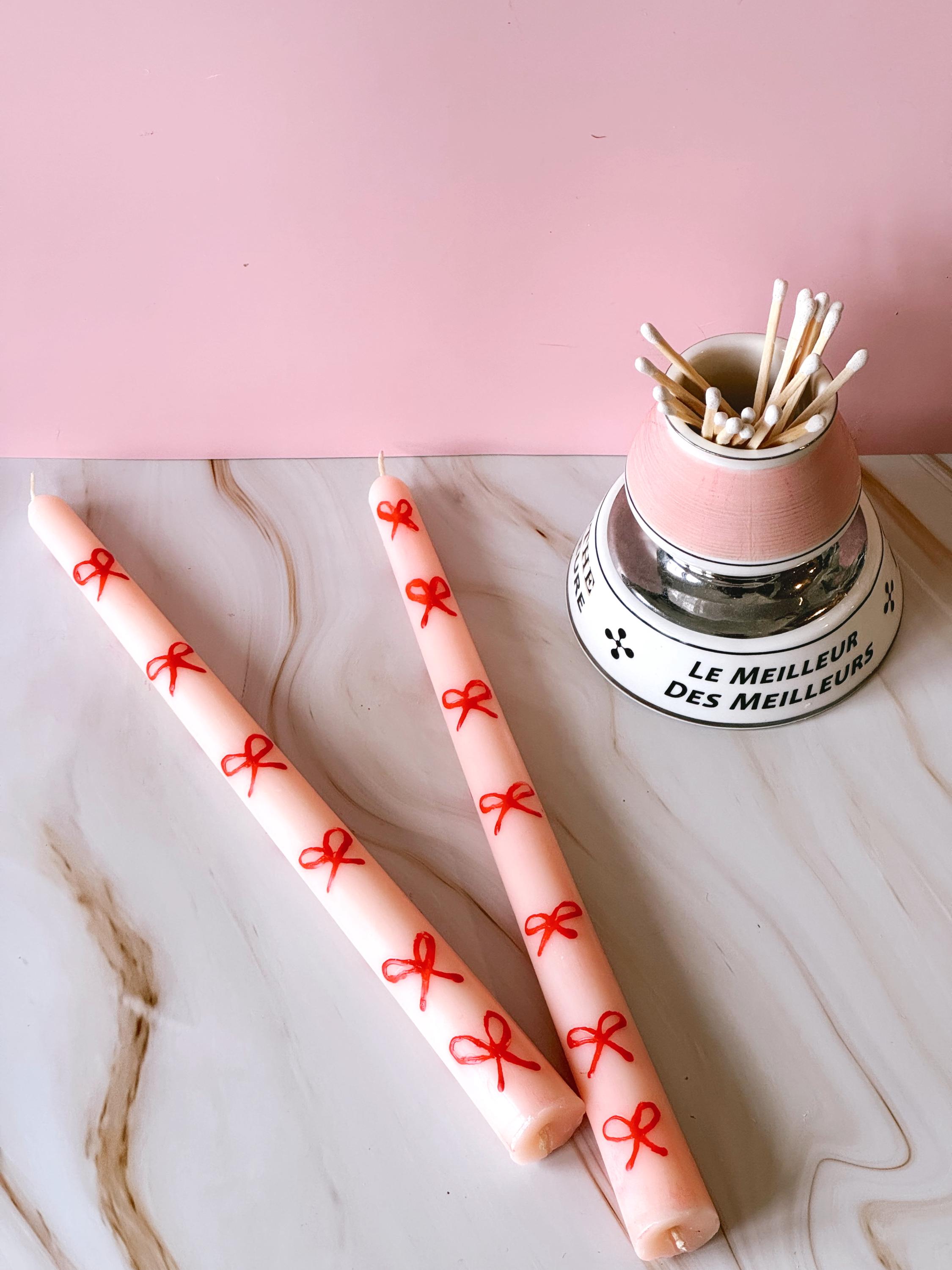 The Matriarch’s Hand Painted Bow Tapers - Etsy