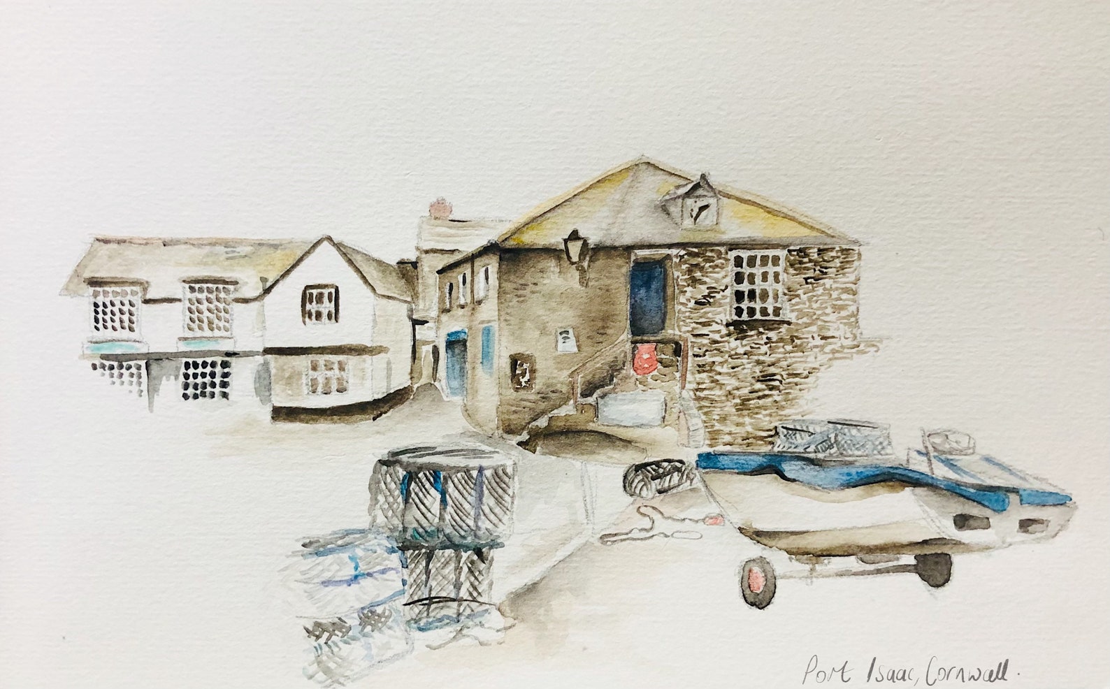 Port Isaac Cornwall Print Watercolour Print Wall Art. - Etsy UK