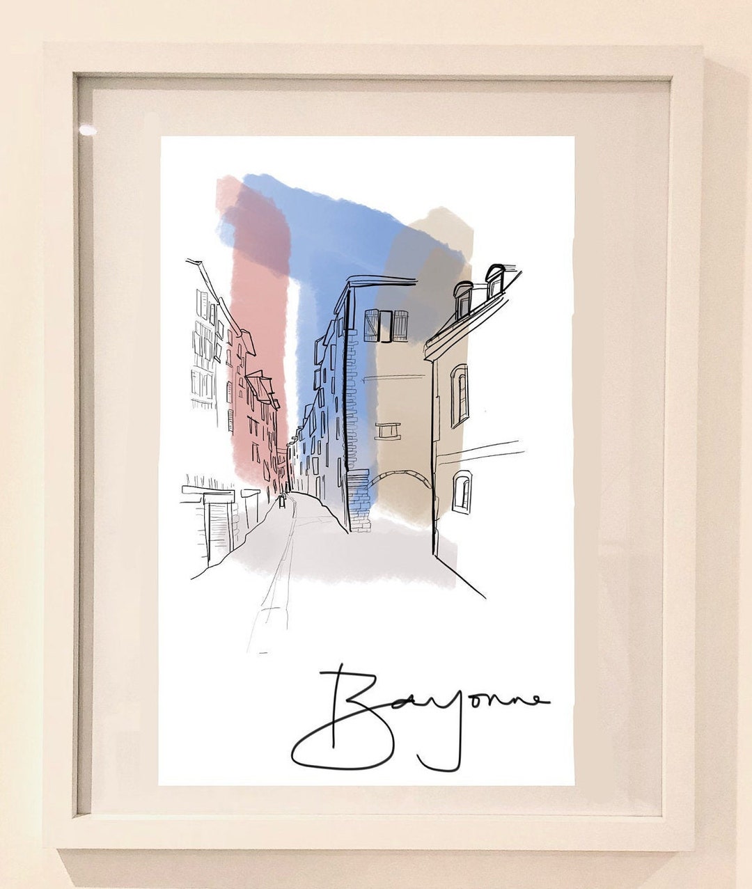 Bayonne Basque Country Art Print Wall Art Bayonne Print - Etsy