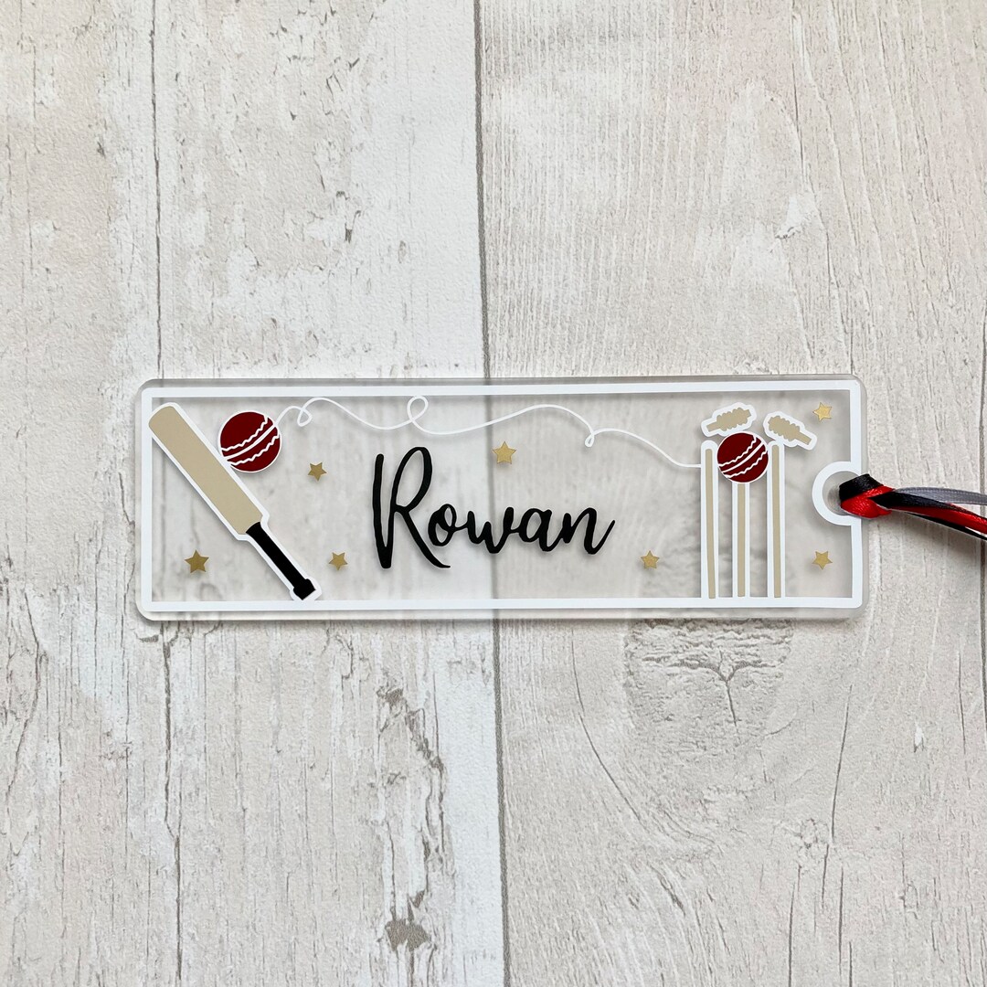 Cricket Personalised Bookmark - Etsy UK