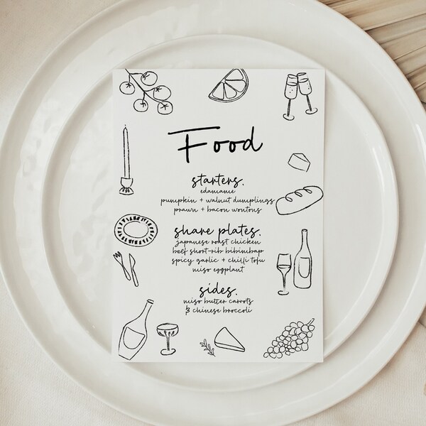 Bachelorette Dinner Party Menu - Etsy