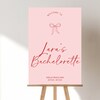 Pink Bow Menu & Bow Place Card Templates Wavy Menu, Shaped Place Cards ...