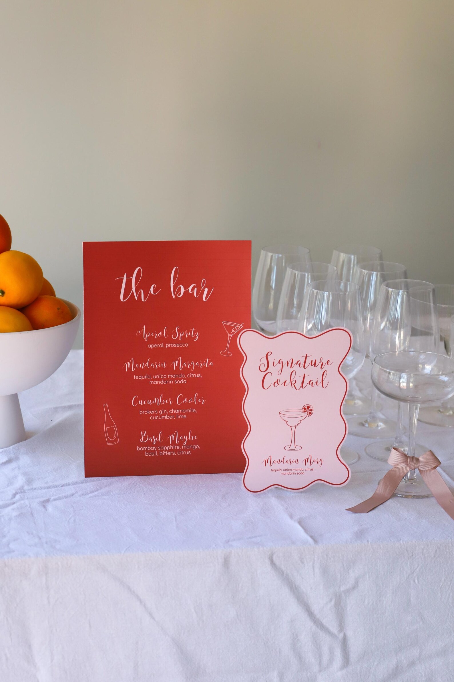 Wavy Bar Menu Sign Template, Custom Bar Sign Set, Illustrated Bar Sign ...