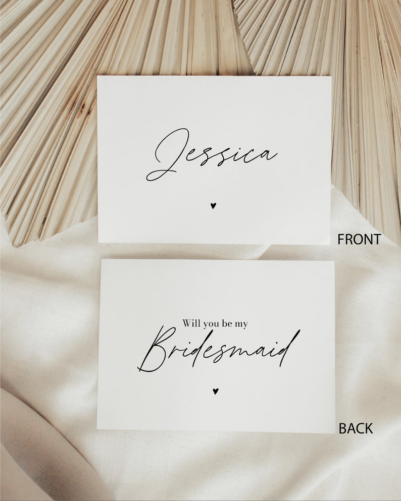 Simple Black and White BRIDESMAID PROPOSAL CARD Template, Will You Be ...