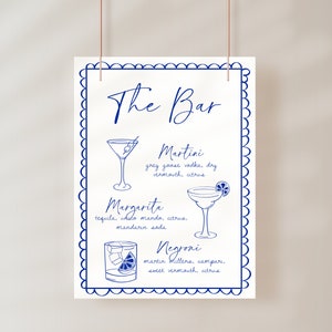 Cocktail Bar Sign | La Dolce Vita Bar Sign, Scalloped Border Bar Sign ...