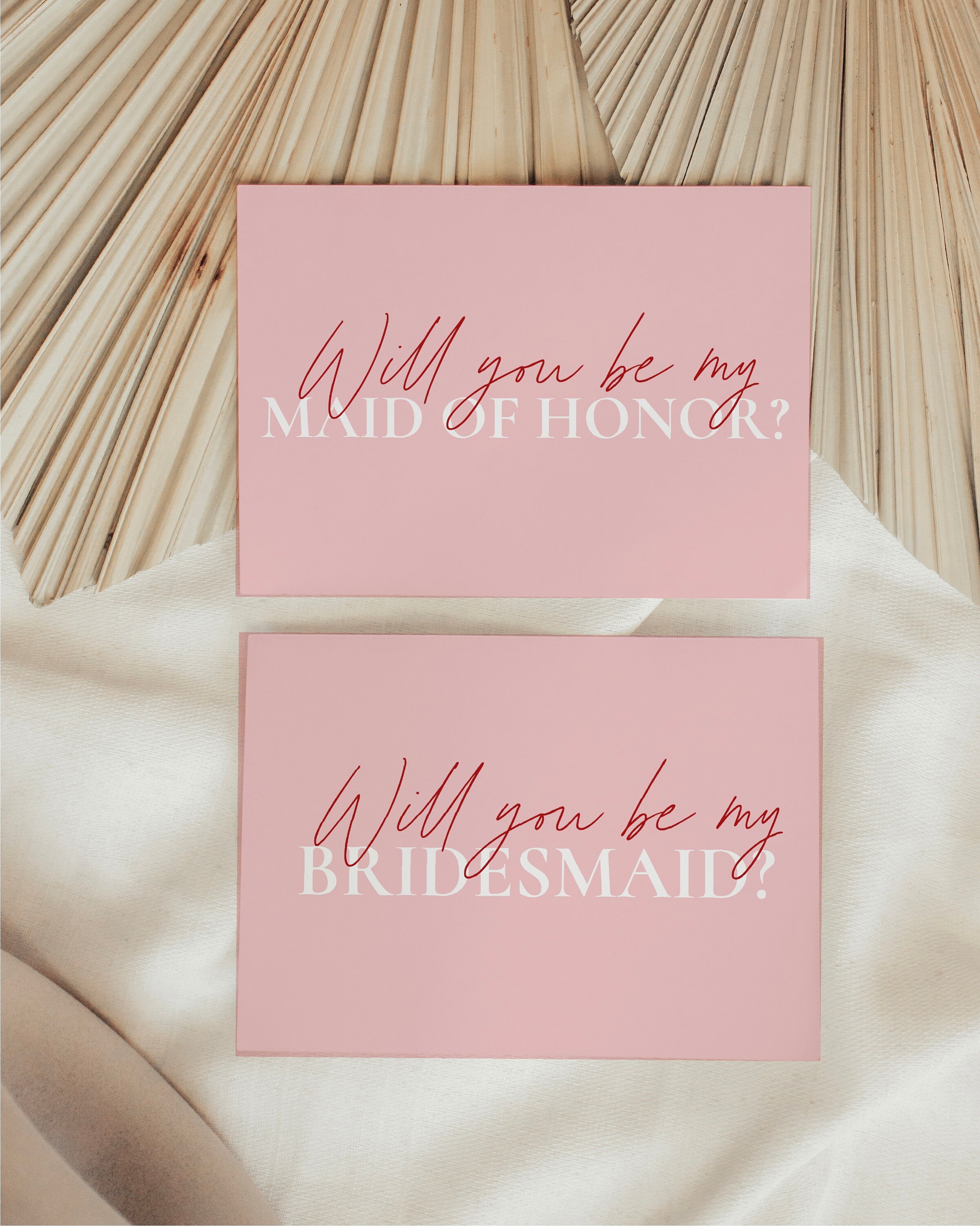 Pink and Red BRIDESMAID PROPOSAL CARD Template, Will You Be My ...