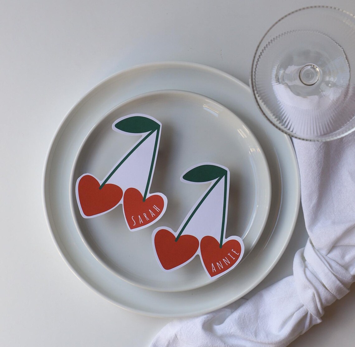 Red Cherry Shaped Place Card & Cherry Menu Template, Mon Cheri Bachelorette, Mon Cheri Menu ...