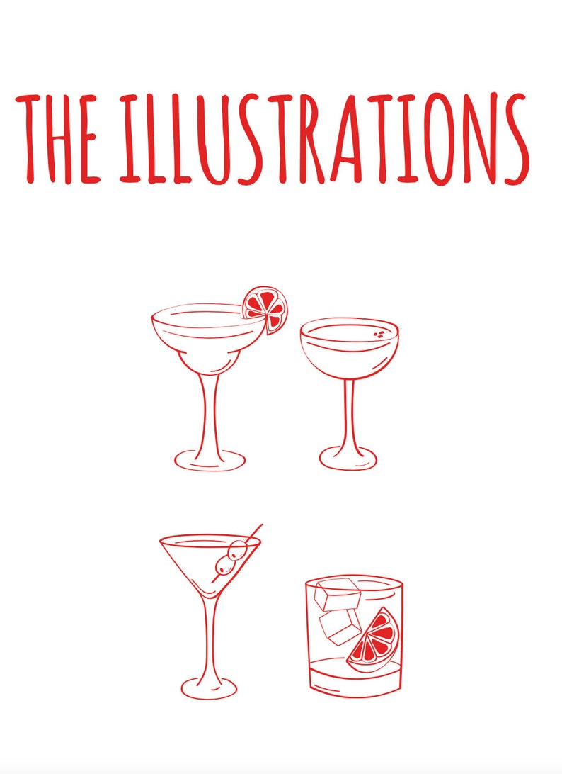 Hand Drawn Signature Cocktail Bar Sign | Red Italian Bar Sign, La Dolce ...