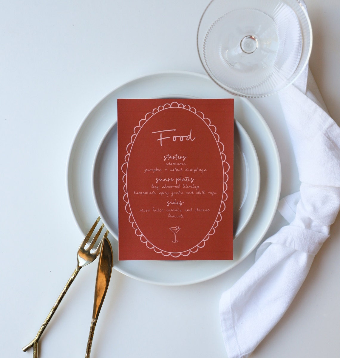 Martini Menu and Martini Shaped Place Cards Template | Oval Wave Menu ...