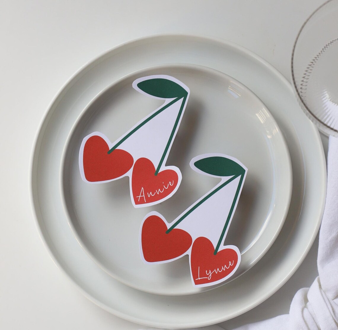 Red Cherry Shaped Place Card & Cherry Menu Template, Mon Cheri Bachelorette, Mon Cheri Menu ...