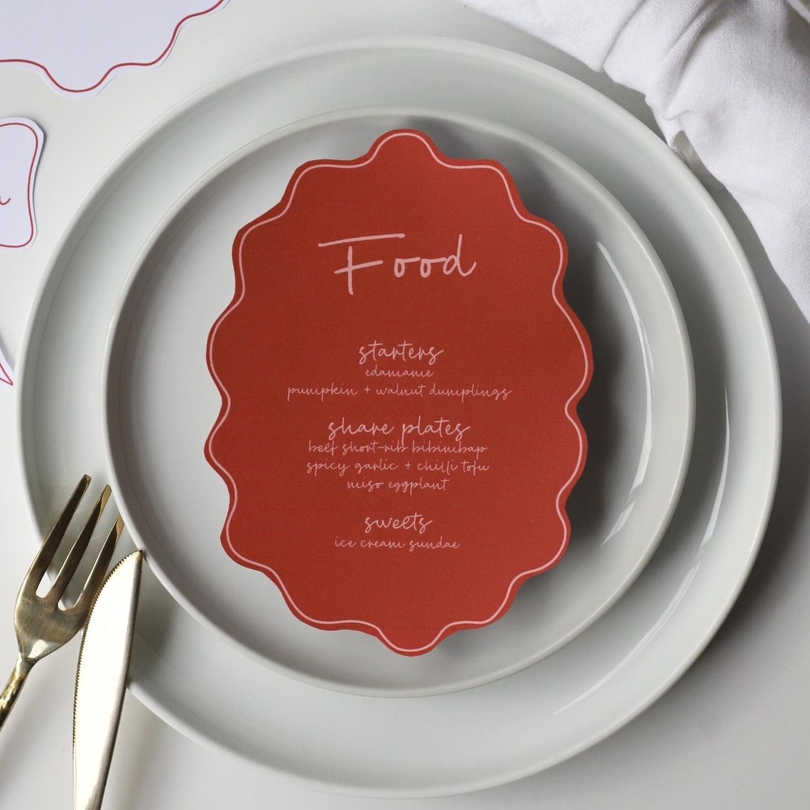Oval Wave Menu Template | Oval Wavy Menu Template, Scalloped Menu, Pink ...