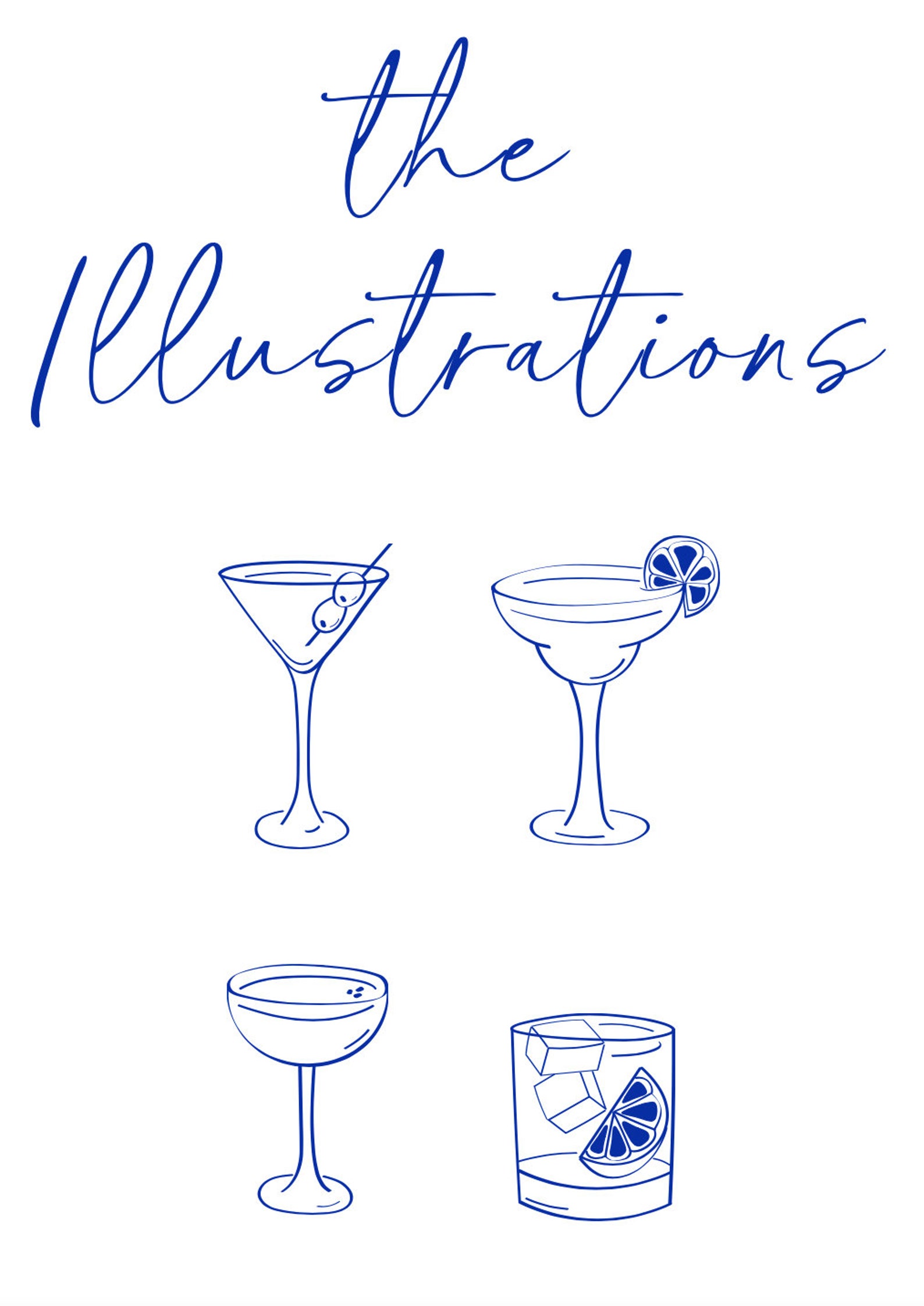 Hand Drawn Signature Cocktail Bar Sign | Blue La Dolce Vita Bar Sign ...