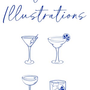 Hand Drawn Signature Cocktail Bar Sign | Blue La Dolce Vita Bar Sign ...