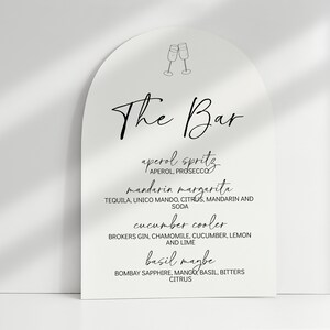 ARCH BAR SIGN | Black & White Arch Cocktail Menu Template, Hand Drawn ...