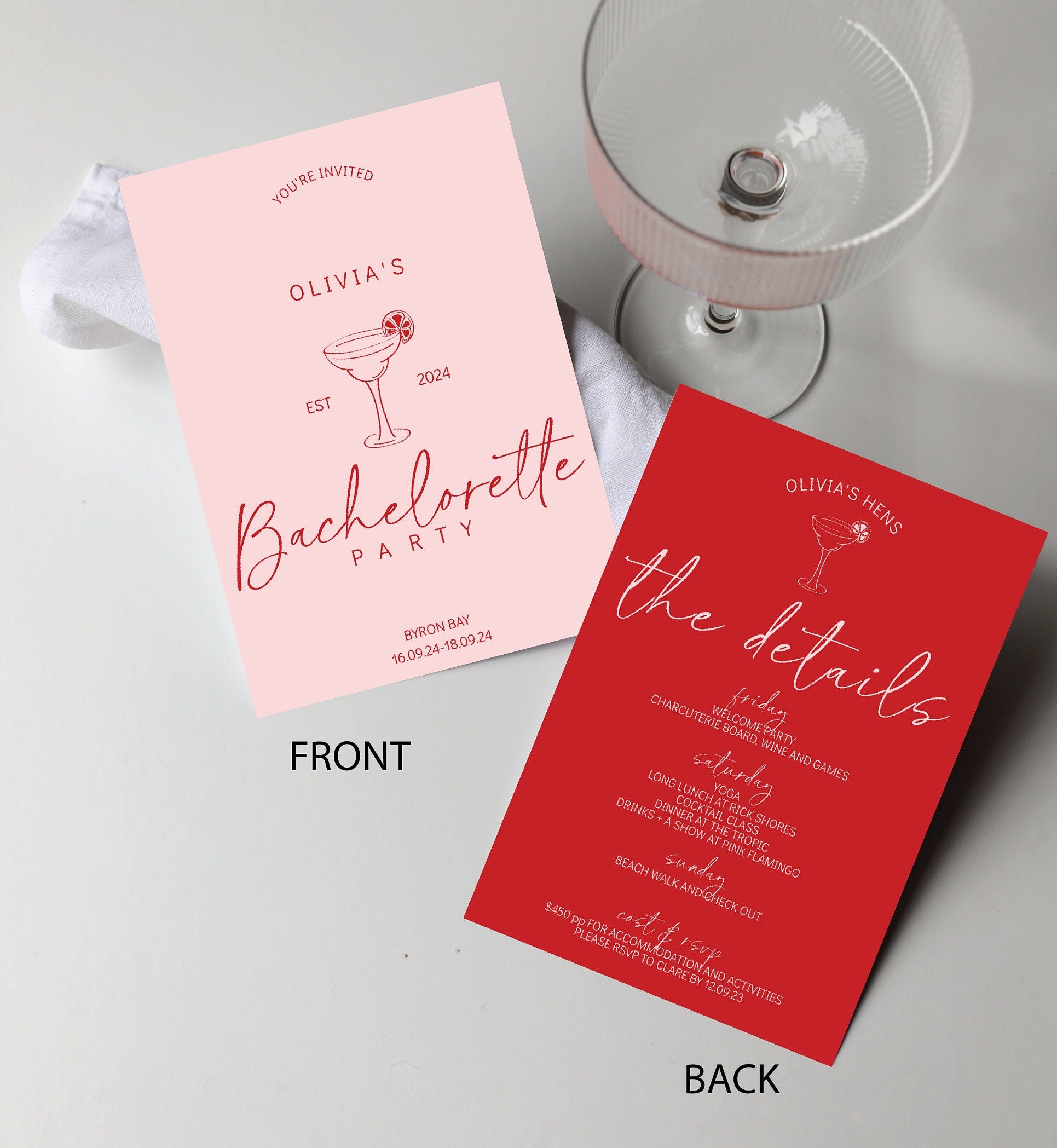 Pink Margarita Bachelorette Invitation Template | Margs and Matrimony ...