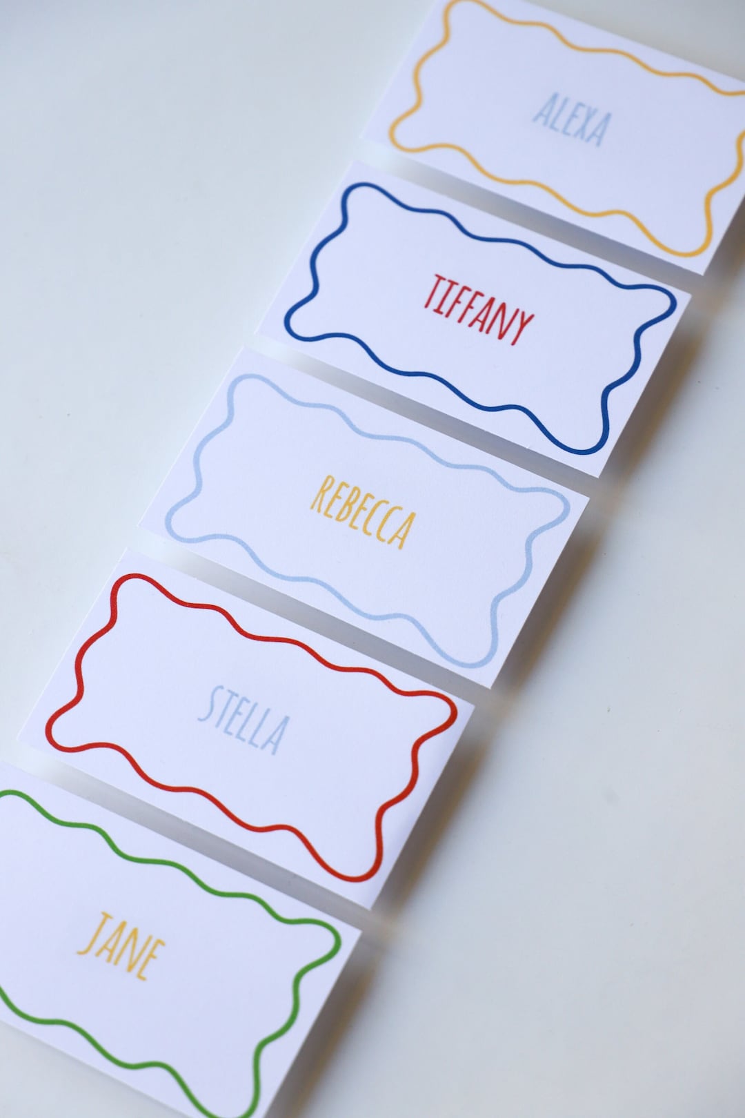 PLACECARD Template, Colourful Wavy Border Hens, Bachelorette, Wedding ...