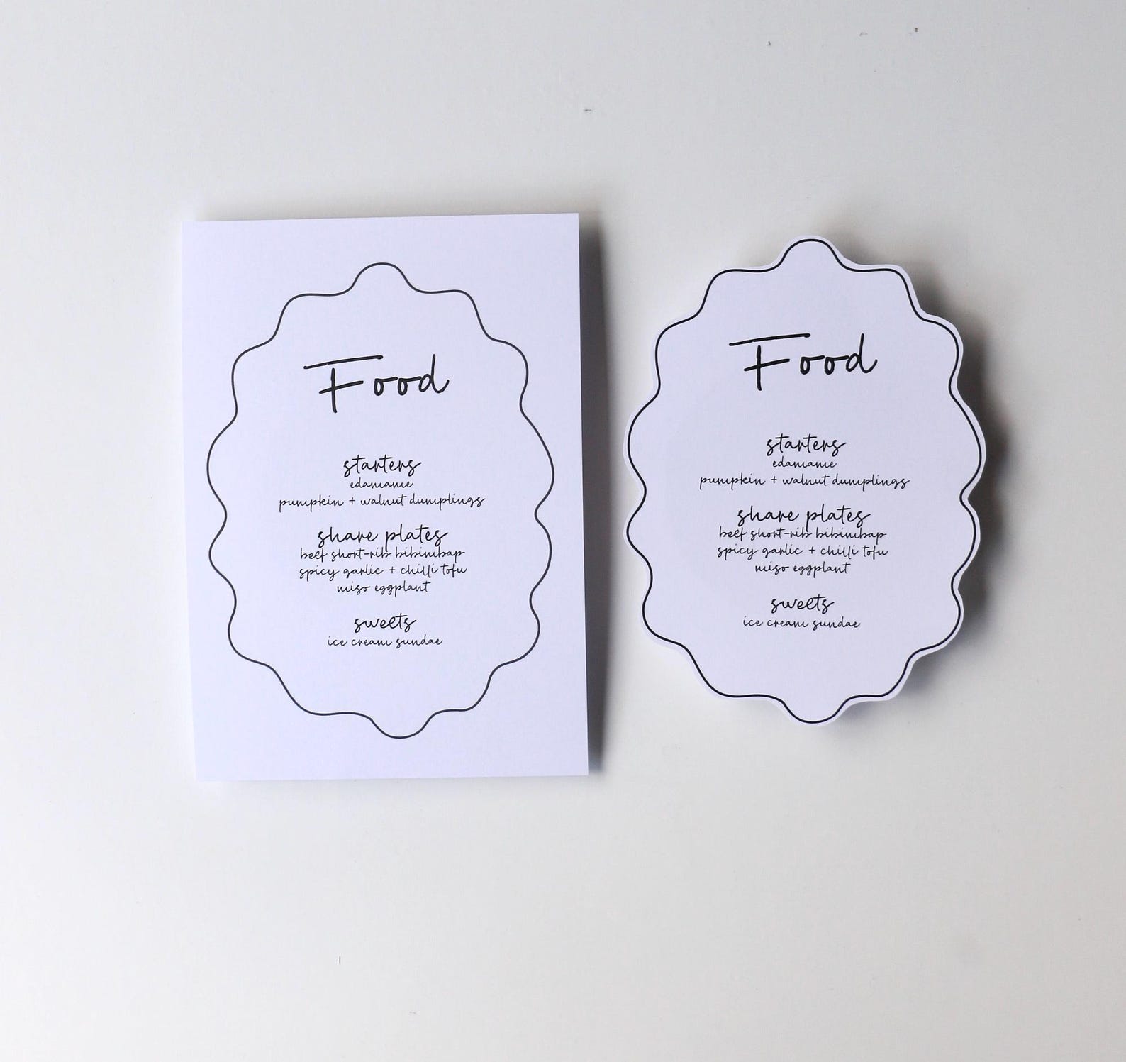 Oval Wave Menu & Cocktail Shaped Place Card Templates | Margarita Place ...