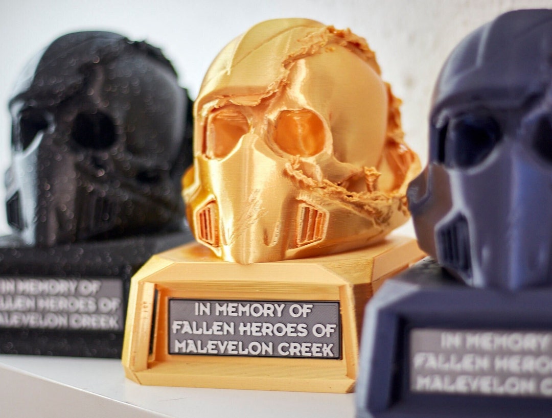 Helldivers 2 Helmet B0-1 Damaged Statue Gaming Decor - PERSONALIZED ...