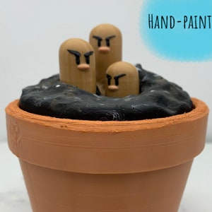 Dugtrio muscular dugtrio statue diglett buff diglett trio | Etsy