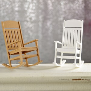 Miniature White Rocking Chair 3D Printed, Dollhouse Rocking Chair, 1 12 ...