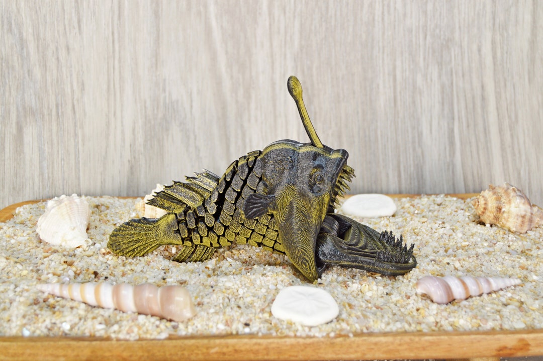Angler Fish, 3D Printed Fish, Deep Sea Fish Toy, Realistic Tropical ...