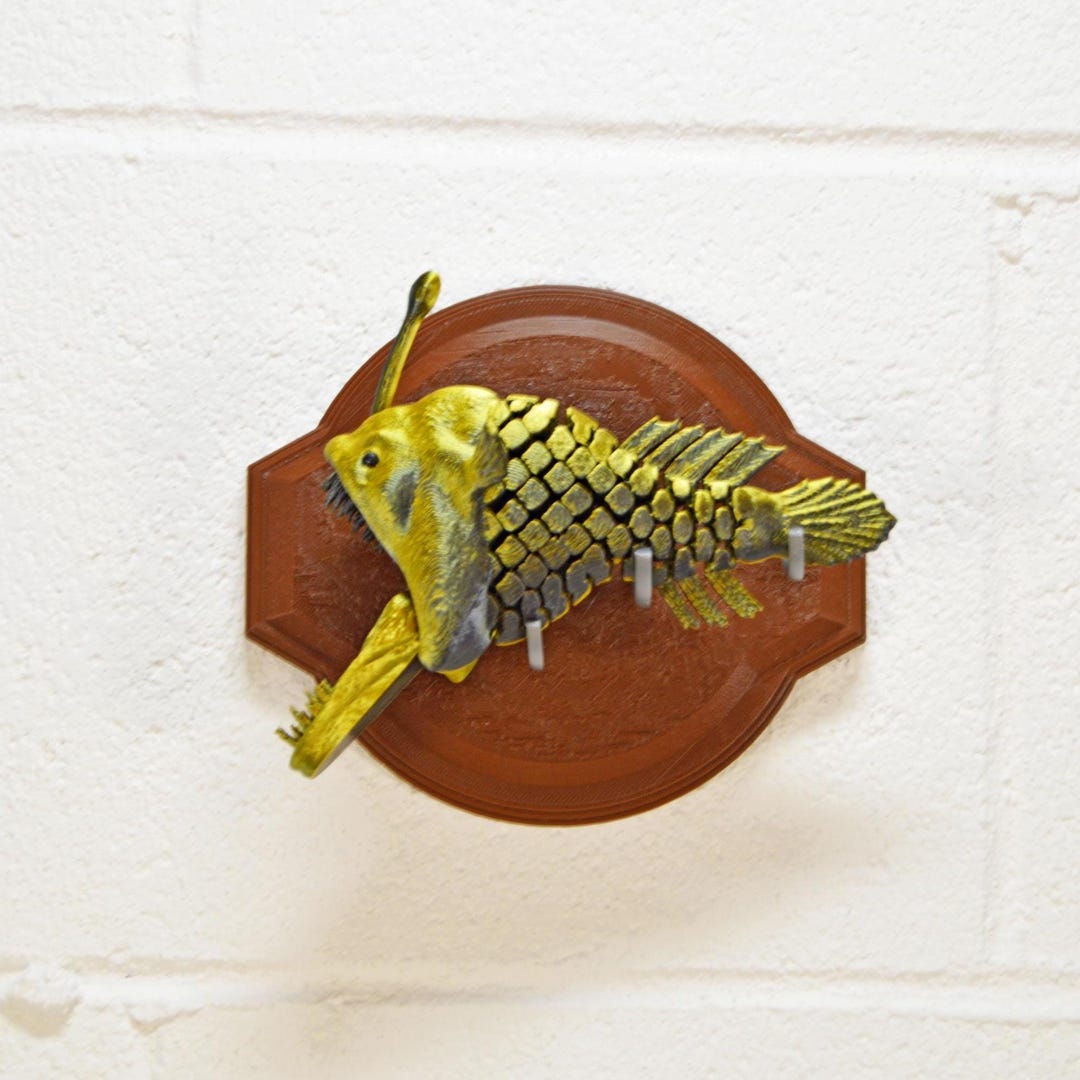 3D Printed Articulated Fish, Angler Fish Figure, Gag Gift Trophy ...