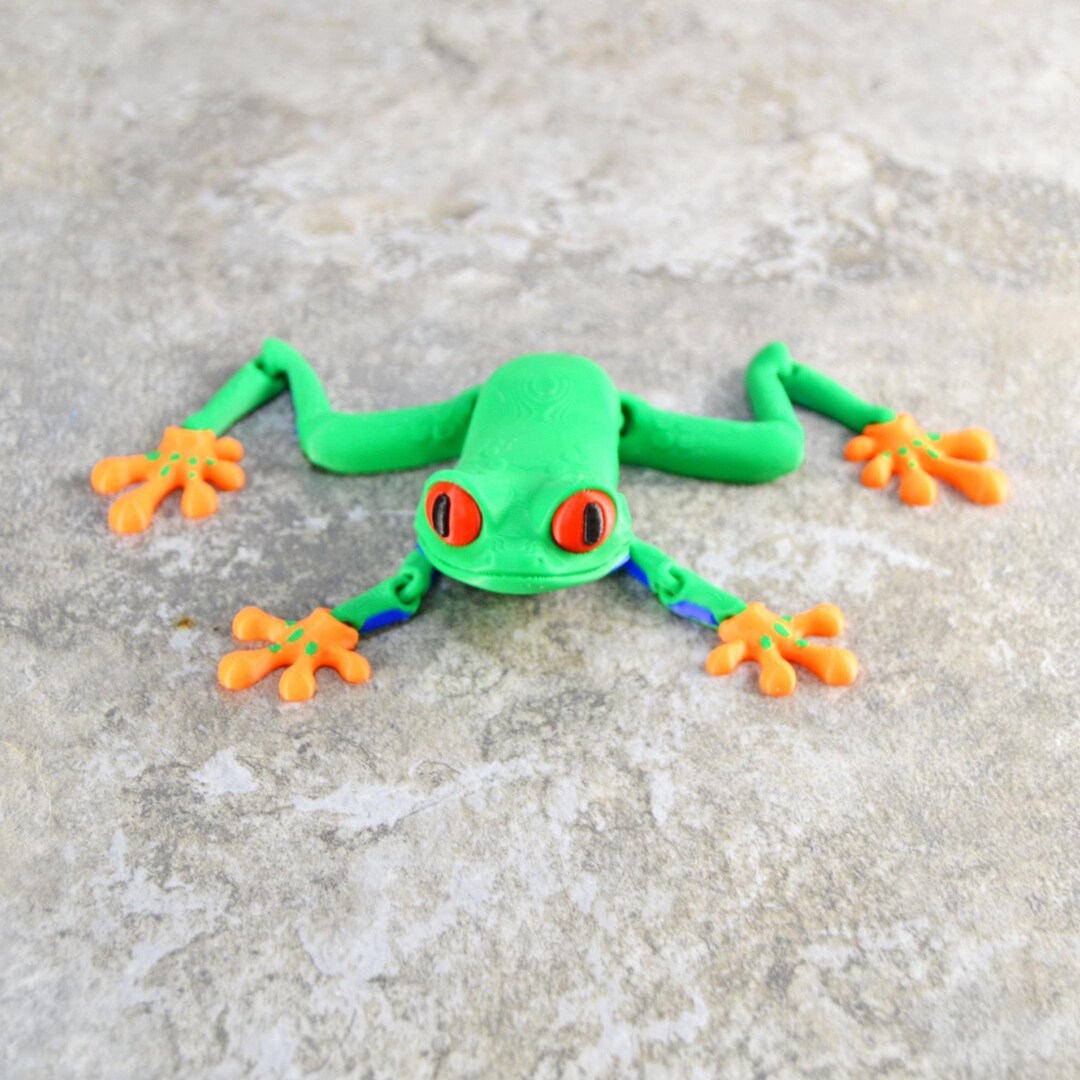 3D Printed Red Eyed Tree Frog Fidget Toy, Frog Fidgets, Tropical Frog ...