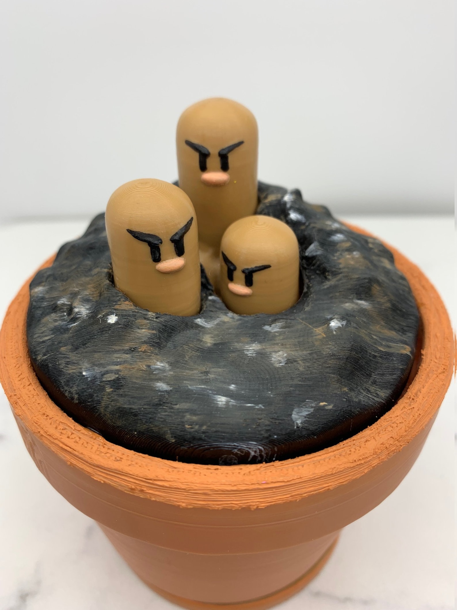 Dugtrio muscular dugtrio statue diglett buff diglett trio | Etsy