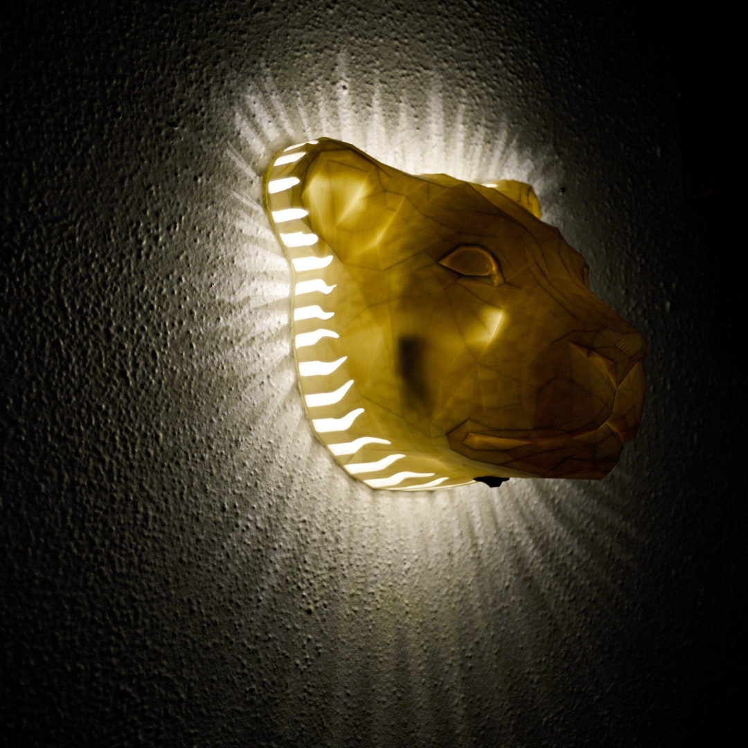 Lion Wall Light, African Safari Wall Decor, Wall Lamp With Switch, Wall ...