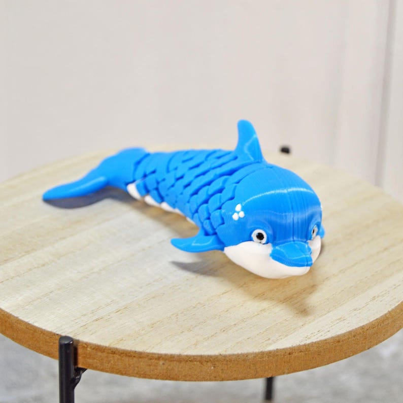 3D Printed Dolphin Fidget Toy, Adult Fidget Toy Quiet, Articulated 3D ...