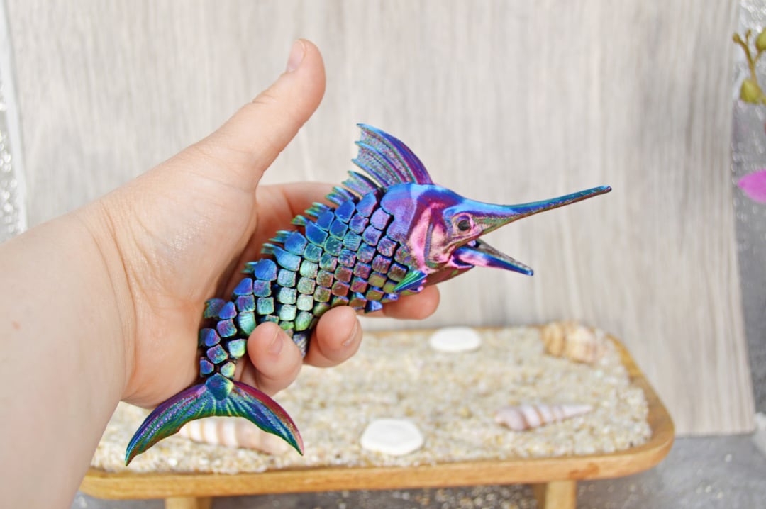 3D Printed Fish, Marlin Fish, Fidget Toy Adult Quiet, Fidget Toy for ...