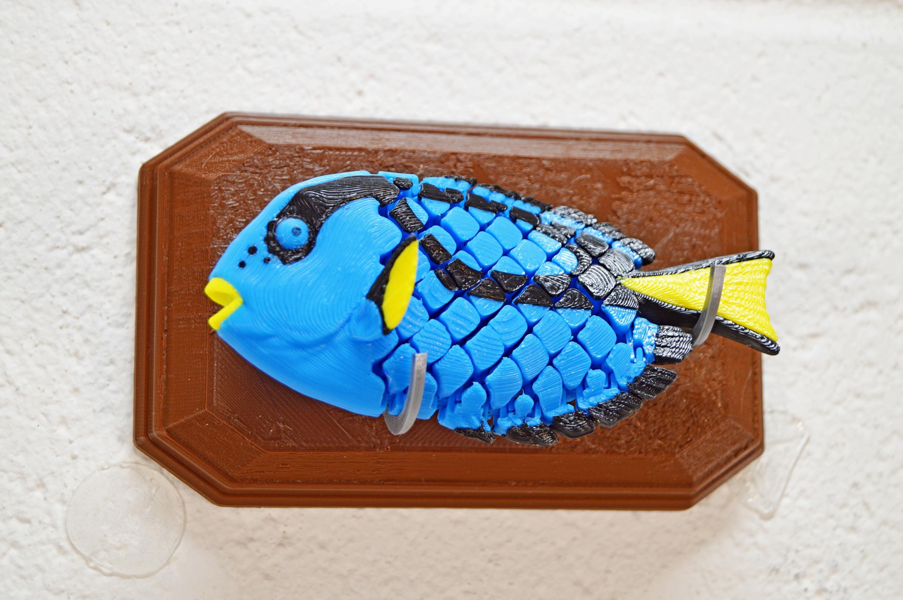 Blue Tang Fish, 3D Printed Articulated Fish, Gag Gift Trophy, Fisherman ...