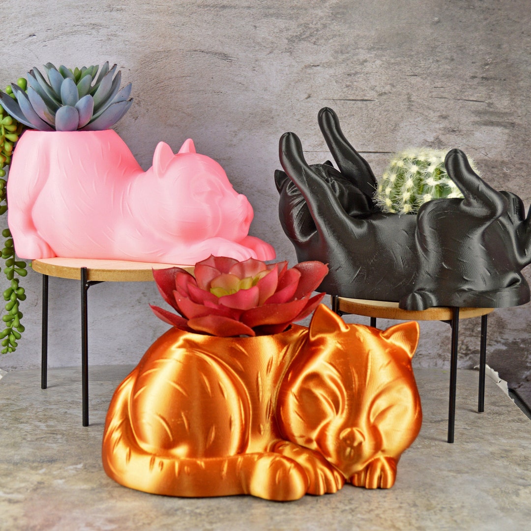 Cute Cat Planter Indoor Cat Pot for Plants Cat Succulent - Etsy