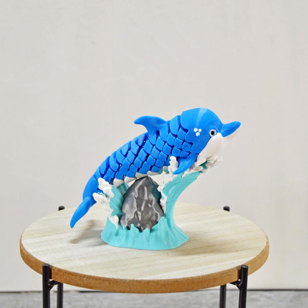 3D Printed Dolphin Fidget Toy, Adult Fidget Toy Quiet, Articulated 3D ...