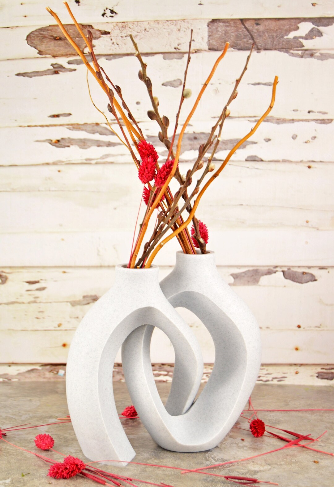 Interlocking Vase, Modern Flower Vase, Modern Decor Objects, Stylish ...