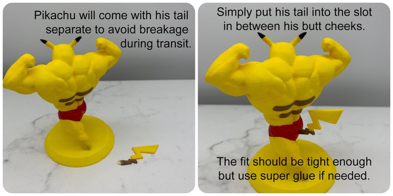 3D Printed Buff Pokemon Set Swole Pokemon Muscle Pokemon - Etsy UK