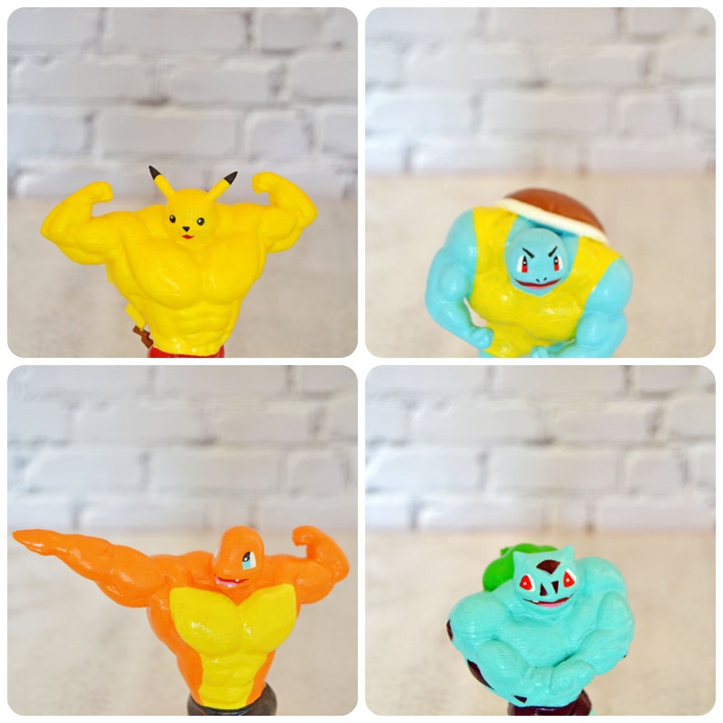 3D Printed Buff Pokemon Set Swole Pokemon Muscle Pokemon - Etsy Ireland