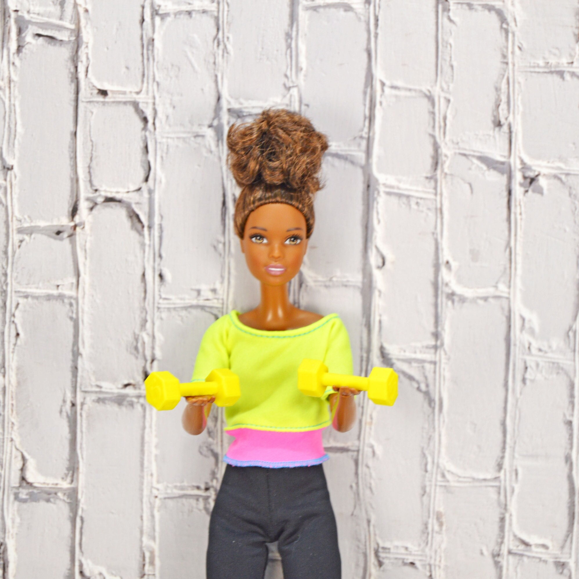1 6 Scale Yoga Set for Dollhouse, Mini Yoga Mat, Yoga Block, Exercise ...