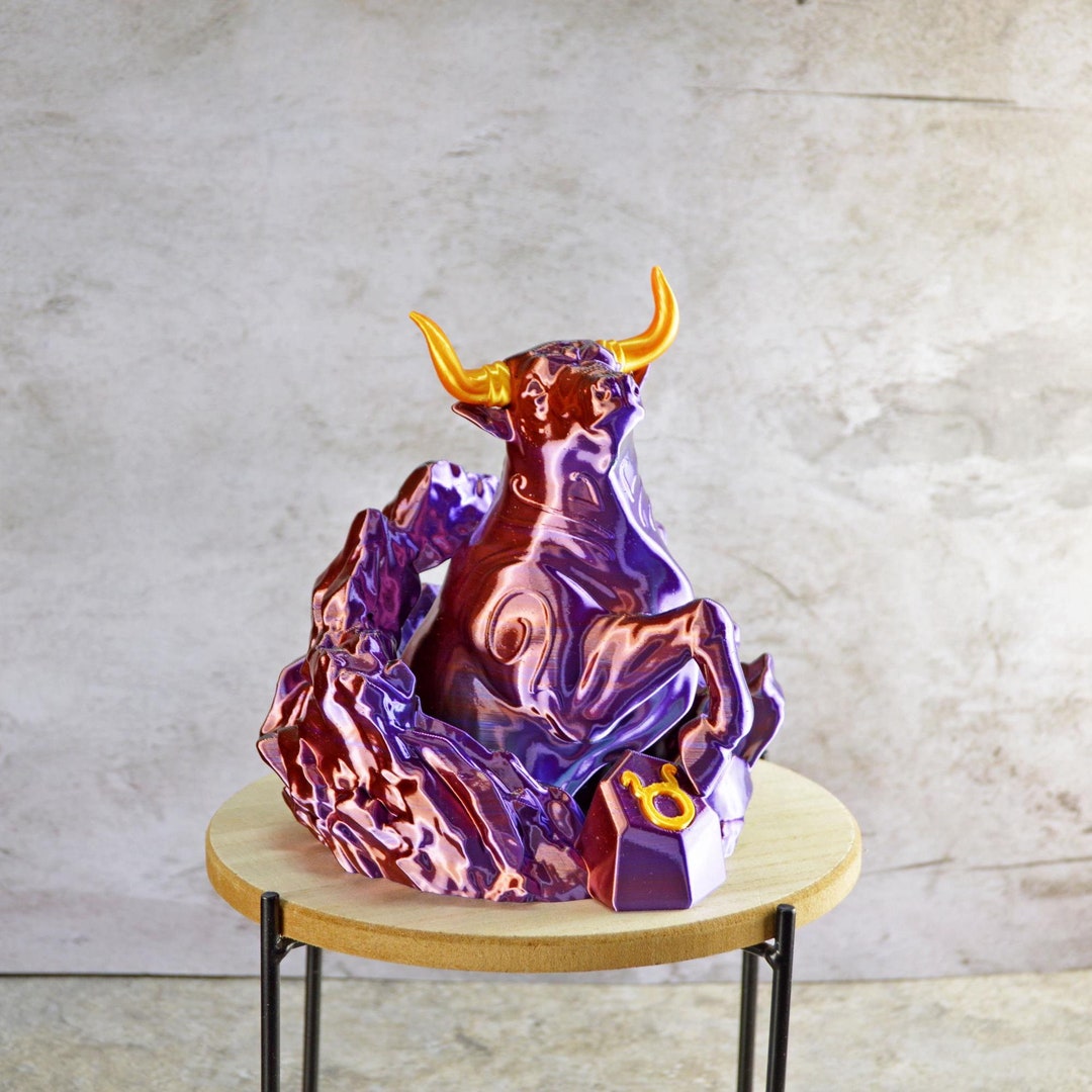 3D Printed Taurus Statue, Taurus Birthday Gift, Taurus Bull Statue ...