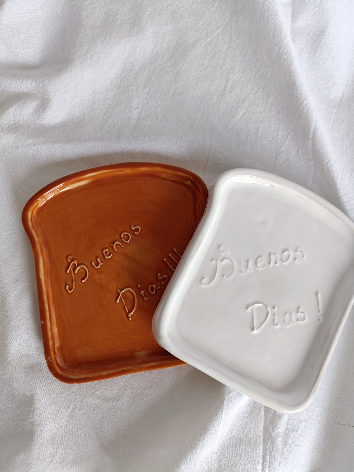 Ceramic Toast-shaped Plate - Etsy