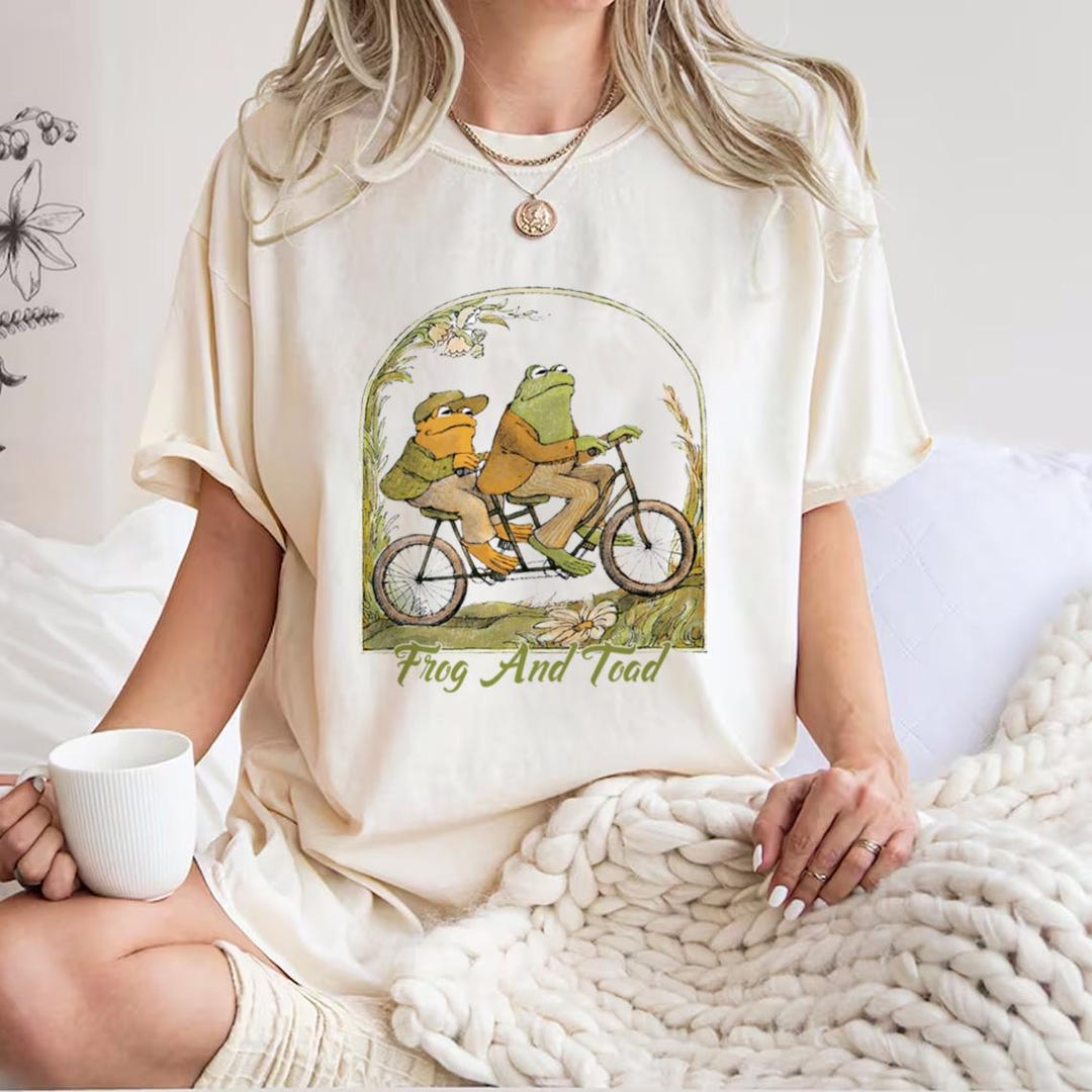Comfort Colors Frog and Toad Shirt, Frog and Toad on Bike Shirt, Nature ...