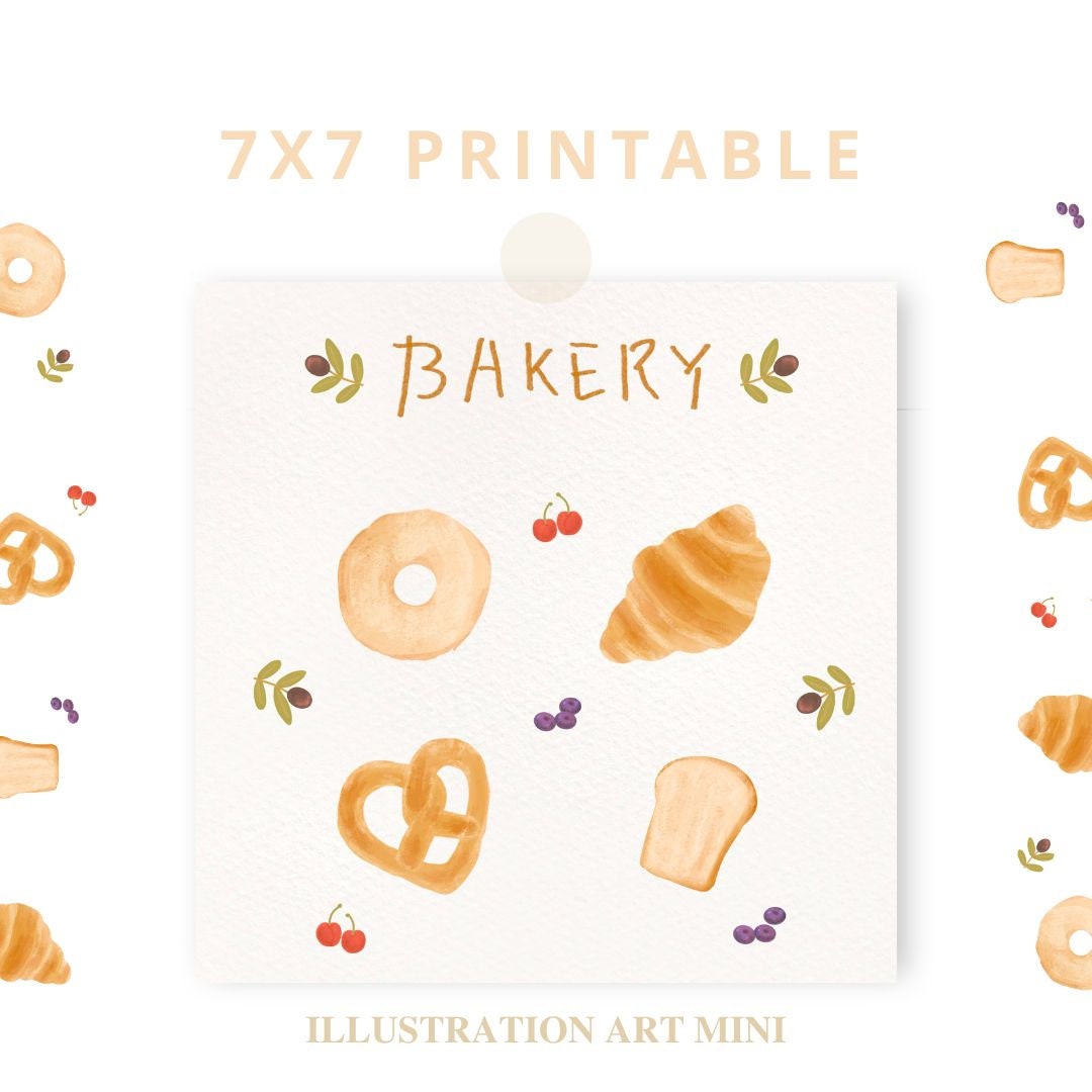 Bread Digital Sticker Set, Printable Food Stickers, Planner Stickers ...