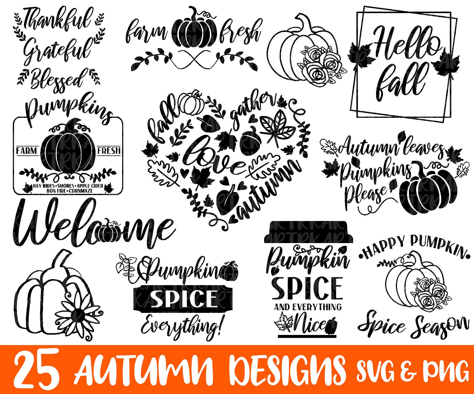 Fall Svg Bundle Autumn Svg Files Thanksgiving Svg Fall Svg - Etsy