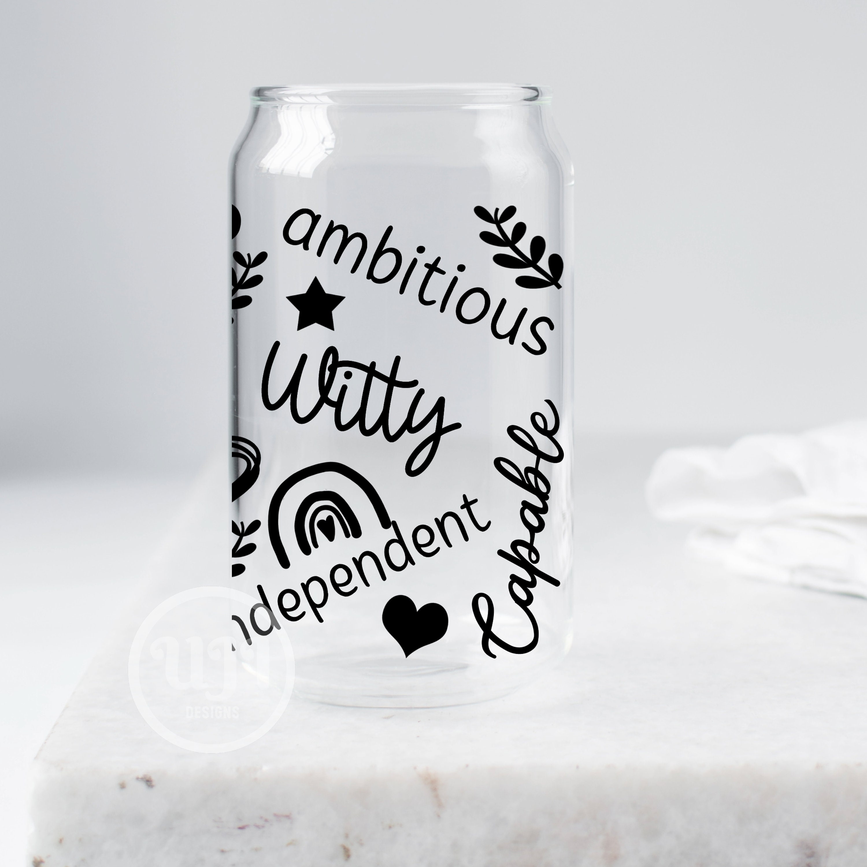 Affirmation Wrap SVG Positive Quotes 16oz Libbey Glass Can (svg, Png ...