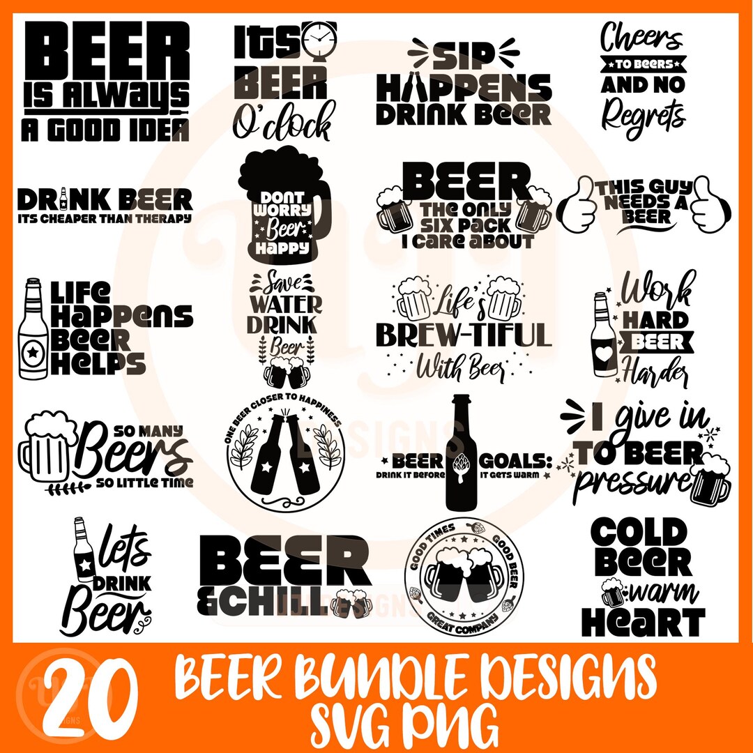 Beer SVG Bundle, Beer Quotes SVG Designs, Beer Glass SVG, Alcohol ...