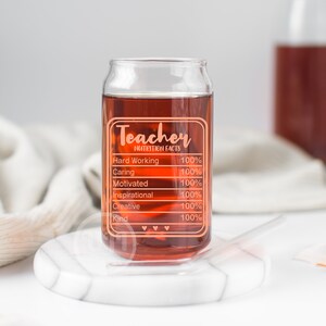 Teacher 16oz Libbey Glass Can Svg, Nutrition Facts Svg, Beer Can Glass ...