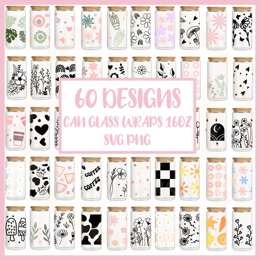 Glass Can SVG Bundle, Coffee Glass Wrap Svg, 16 Oz Can Svg, Libbey Can ...