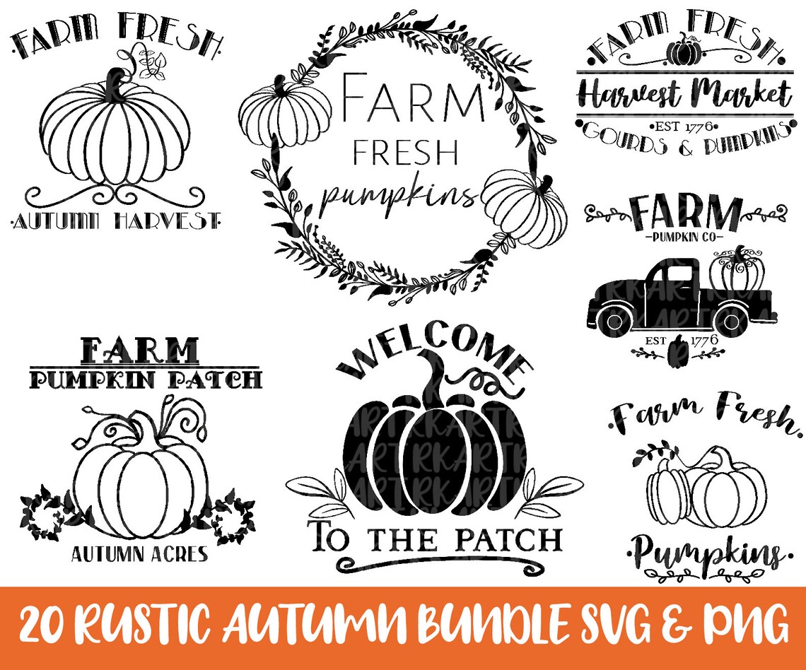 Rustic Fall Svg Bundle Farmhouse Fall Svg Pumpkin Patch Svg - Etsy