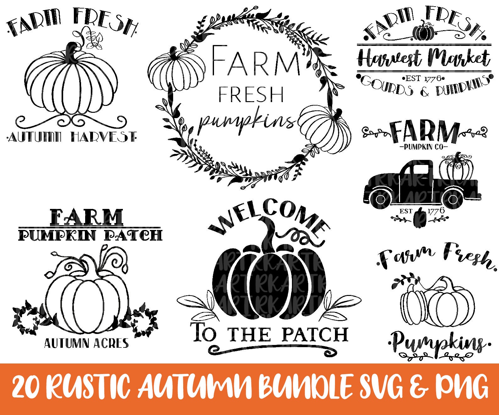 Rustic Fall Svg Bundle Farmhouse Fall Svg Pumpkin Patch Svg - Etsy