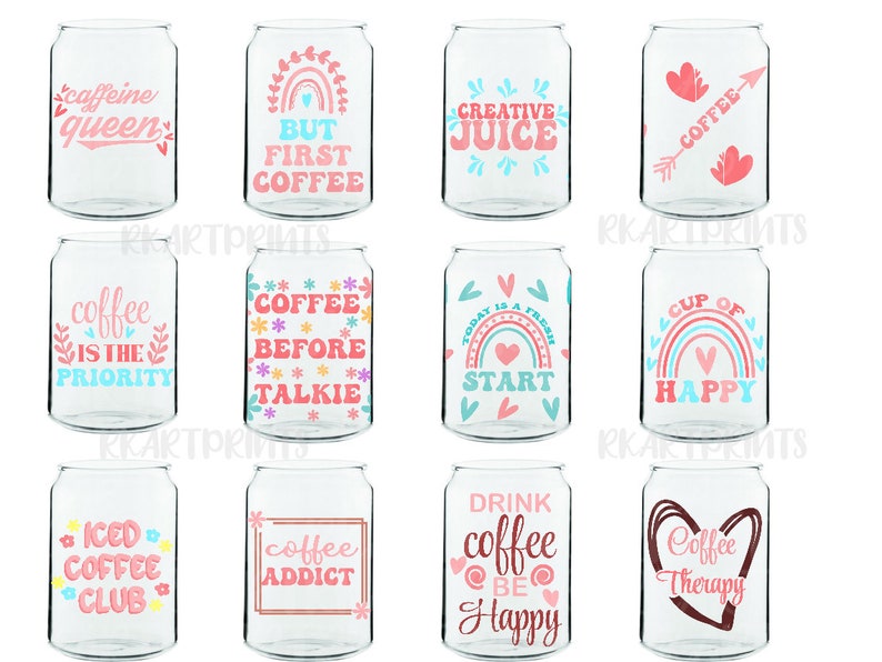 16oz Libbey Can Glass Wraps Svg Png Can Glass Wrap Bundle Etsy